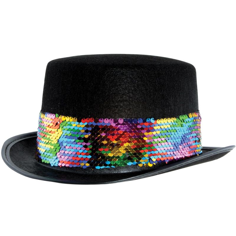 Felt Topper Hat w/Rainbow Sequined Band: Party at Lewis Elegant Party ...