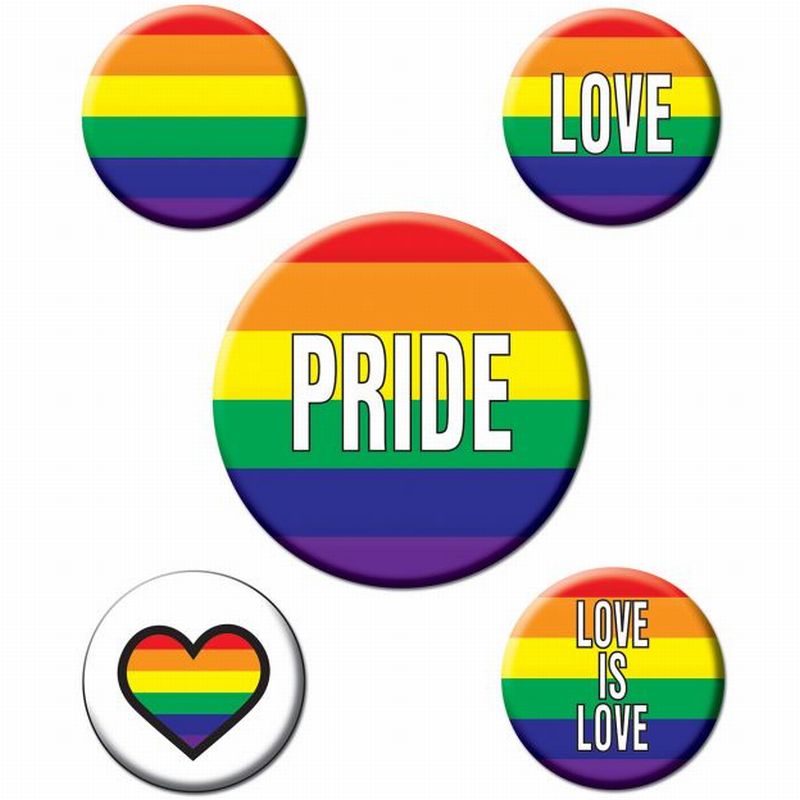 Rainbow Pride Party Buttons: Party at Lewis Elegant Party Supplies ...