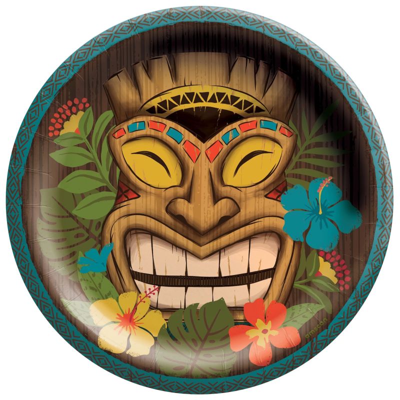 Vintage Tiki 6.75-inch Plates Bulk Pack: Party at Lewis Elegant Party ...
