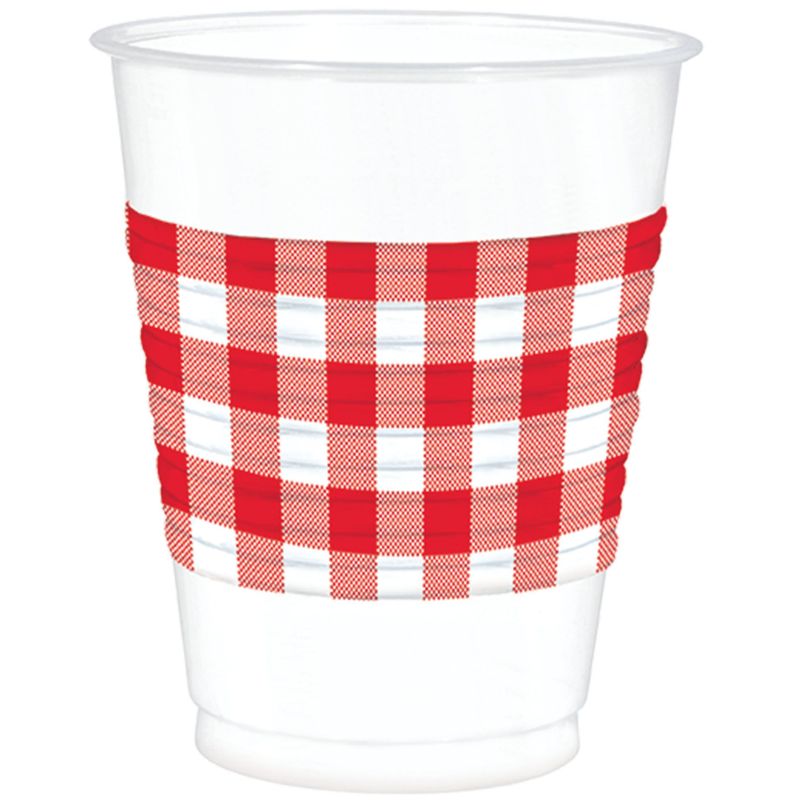 Gingham Picnic Party 16 oz Plastic Cups: Party at Lewis Elegant Party ...
