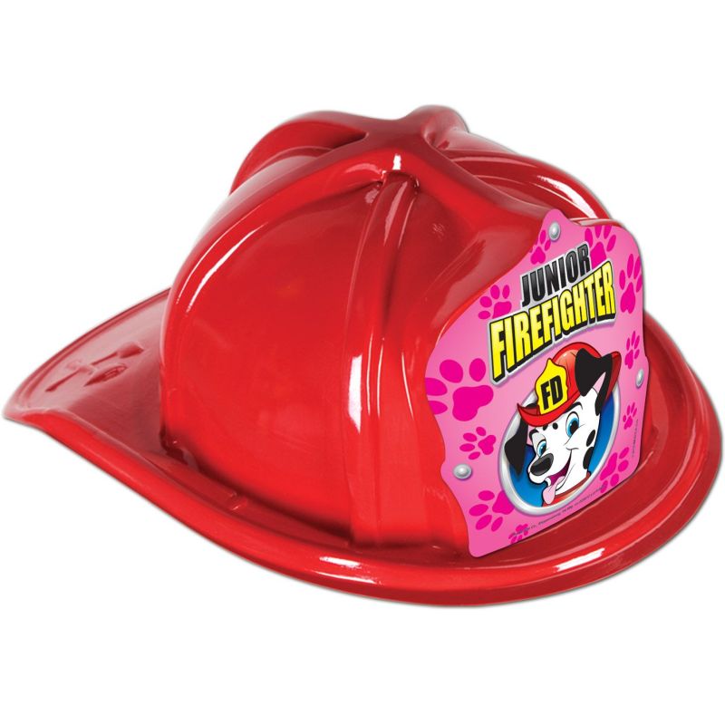 Jr Firefighter Plastic Hat, Red: Party at Lewis Elegant Party Supplies ...