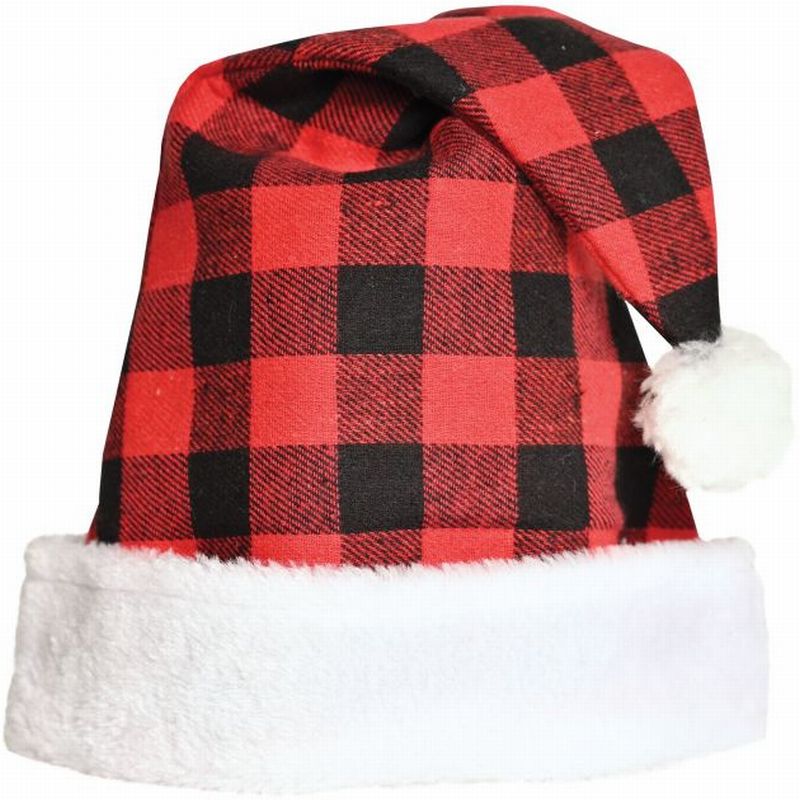 Red Plaid Santa Hat: Party at Lewis Elegant Party Supplies, Plastic ...